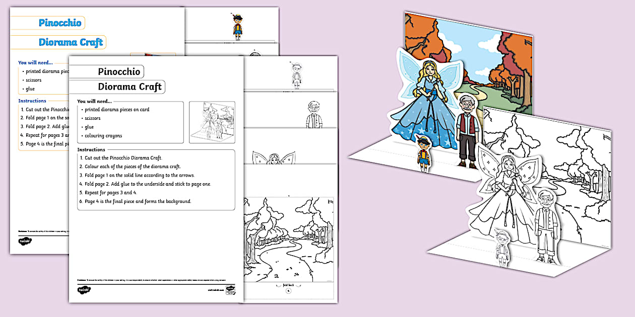 Pinocchio Diorama Craft - KS1 (teacher made) - Twinkl
