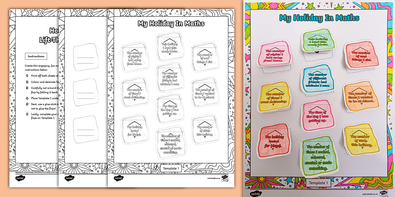 Year 5-6 Holiday Maths - Lift-The-Flap Activity - Twinkl