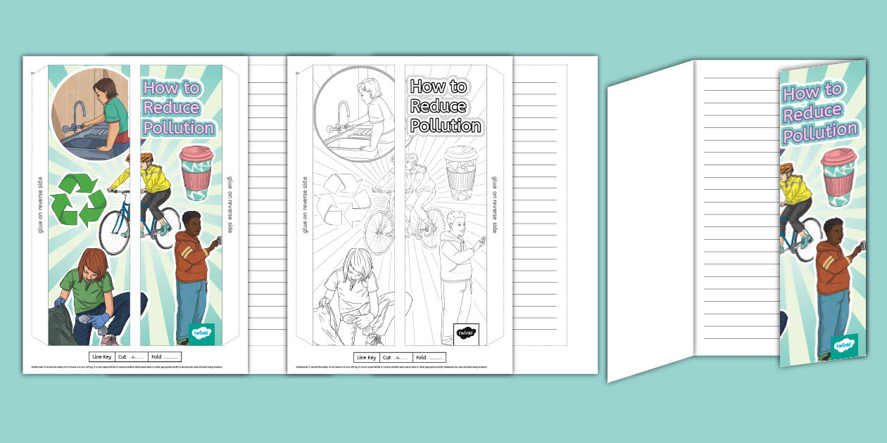 How to Reduce Pollution Folding Writing Template - Twinkl