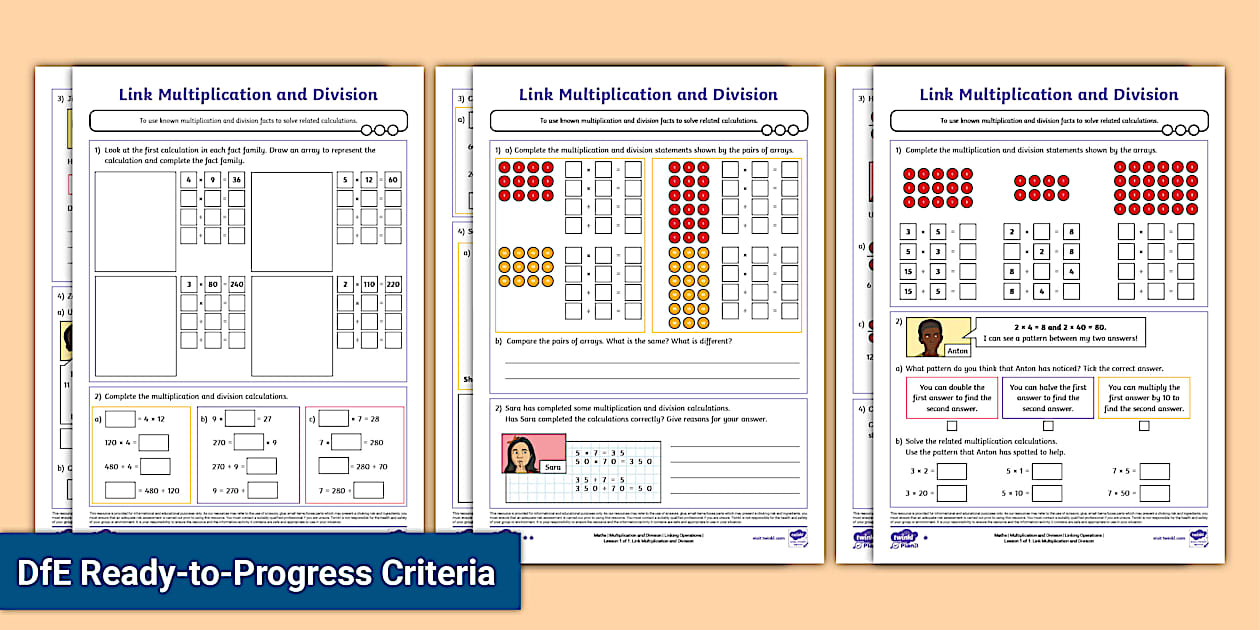👉 Link Multiplication and Division Differentiated Maths Worksheets