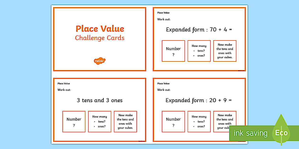 Cursive Maths Place Value Task Cards (teacher made) - Twinkl