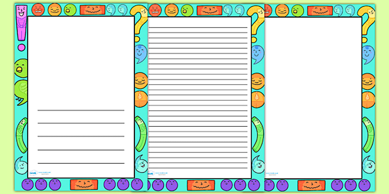 Editable Punctuation Characters Page Borders - Twinkl