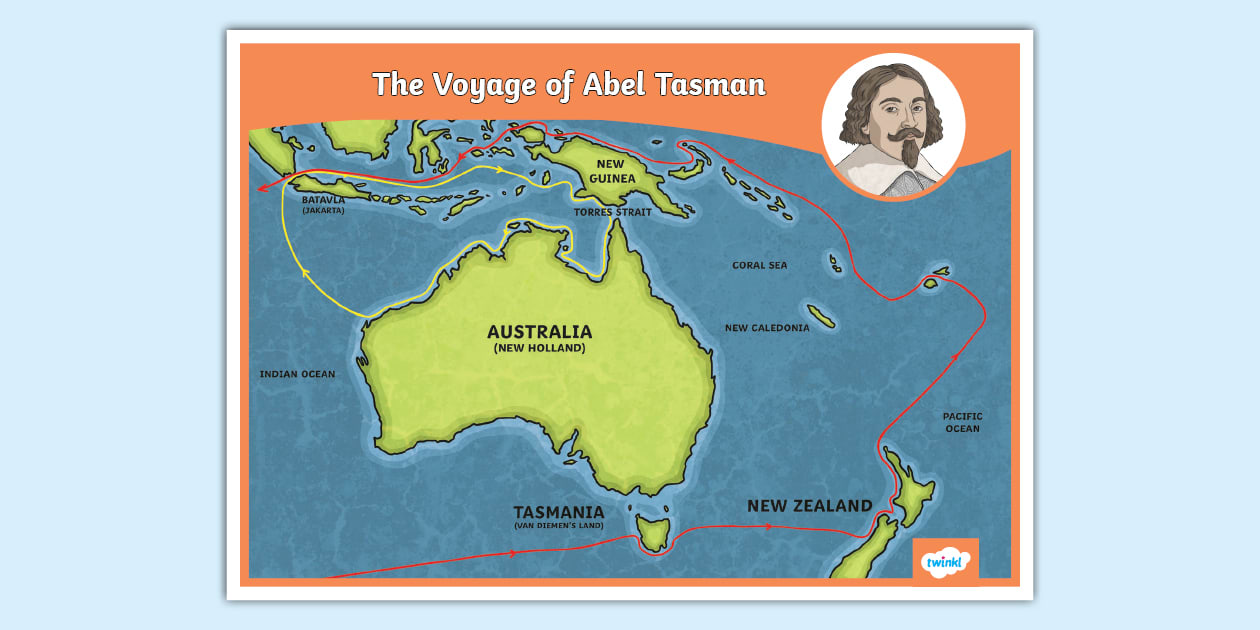 Abel Tasman Voyage Map (teacher made) - Twinkl