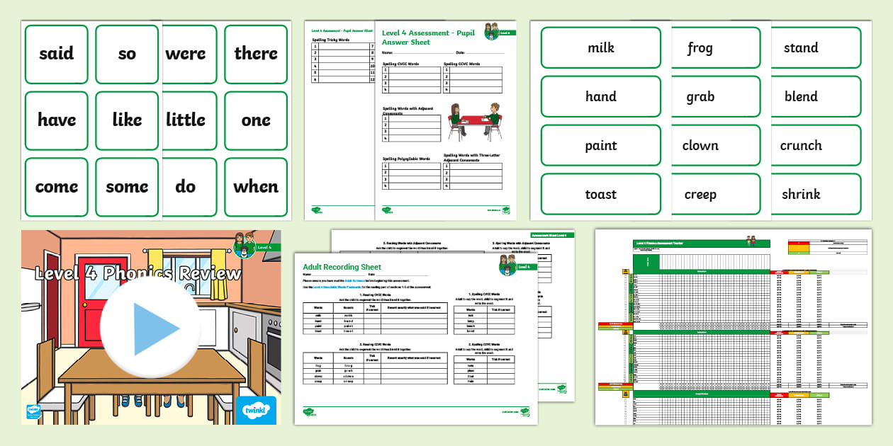 Level 4 Assessment Pack - Twinkl Phonics