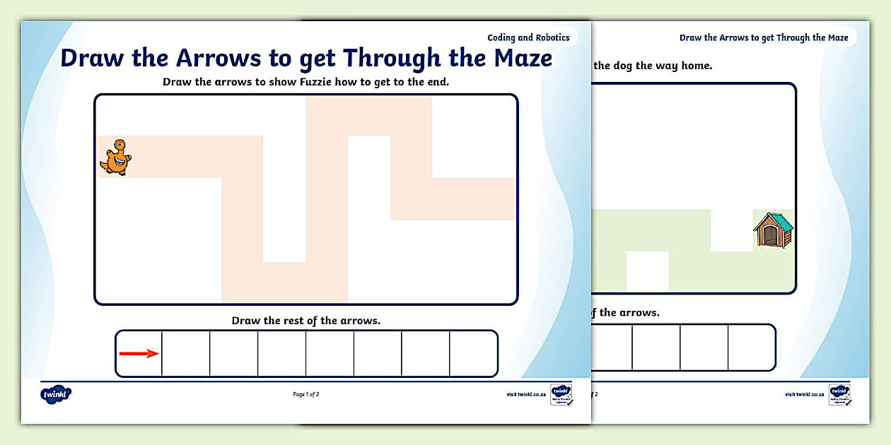 Grade R Coding Draw The Arrows Caps Aligned Twinkl