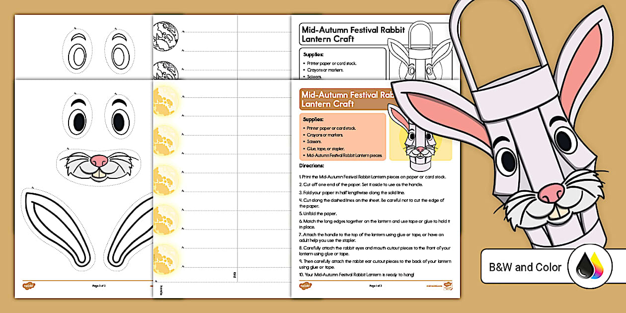 Mid-Autumn Festival Rabbit Lantern Craft - Twinkl