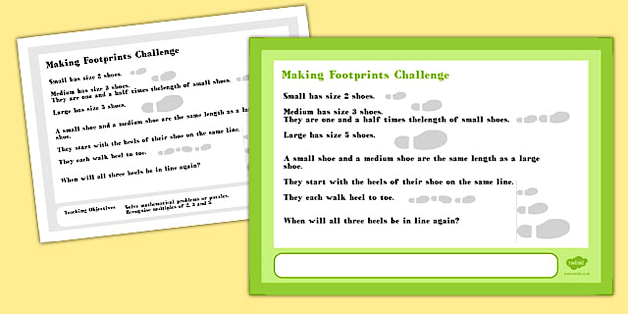 A4 Making Footprints Maths Challenge Poster - Twinkl