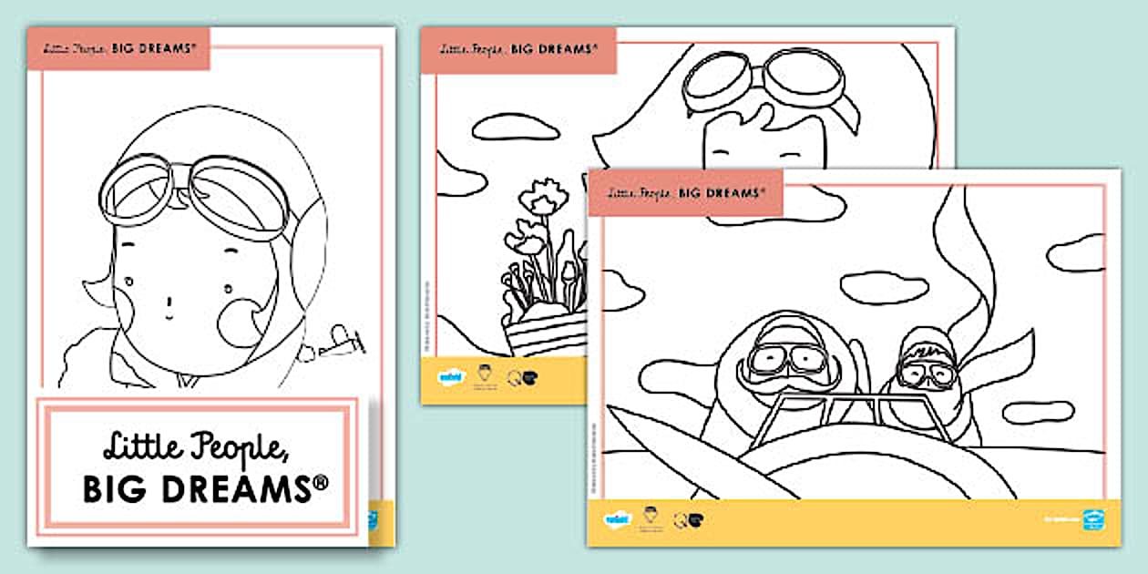 FREE! - Little People, Big Dreams: Amelia Earhart Colouring Sheets