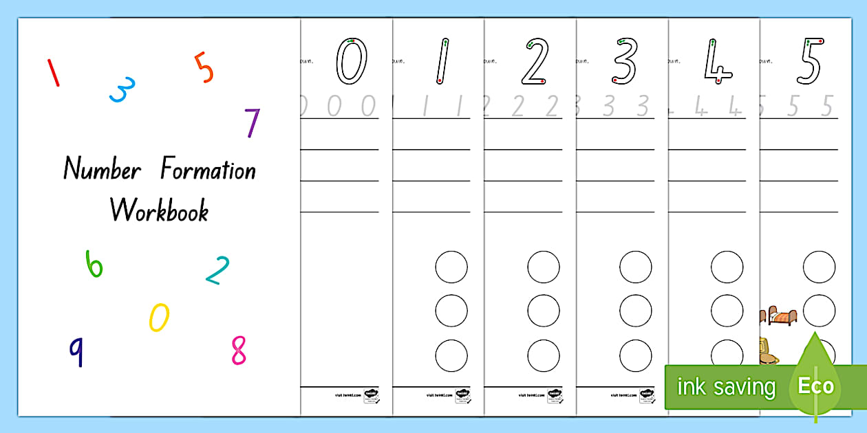 Number Formation Workbook - Twinkl
