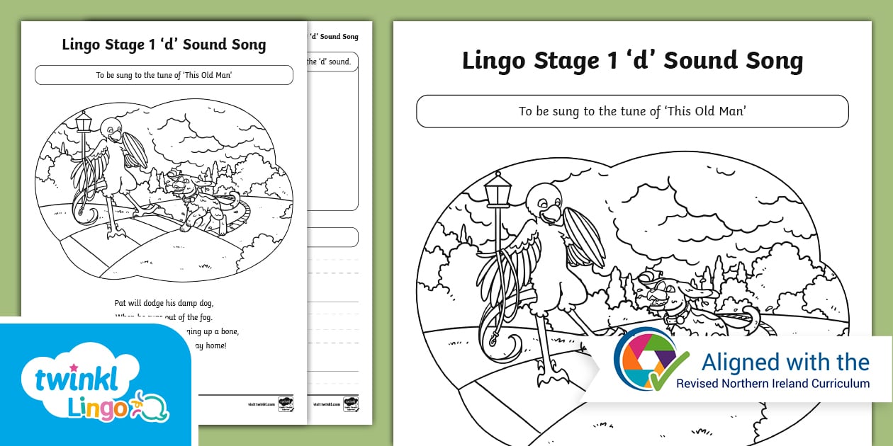 Lingo Stage 1 'd' Sound Song Activity Sheets (Teacher-Made)