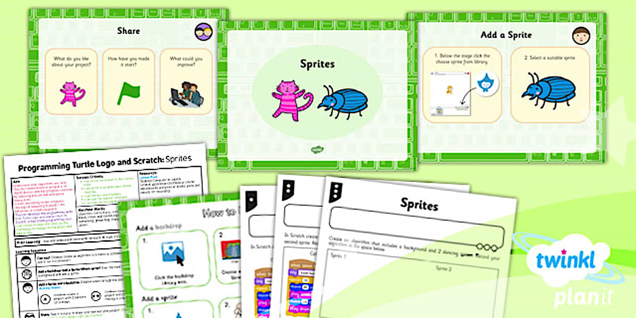 Computing: Programming Turtle Logo and Scratch: Sprites Year 2 Lesson ...