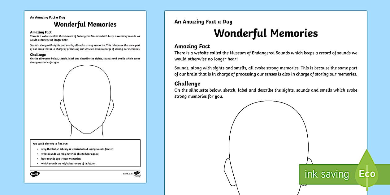 Editable Wonderful Memories Worksheet (teacher made)