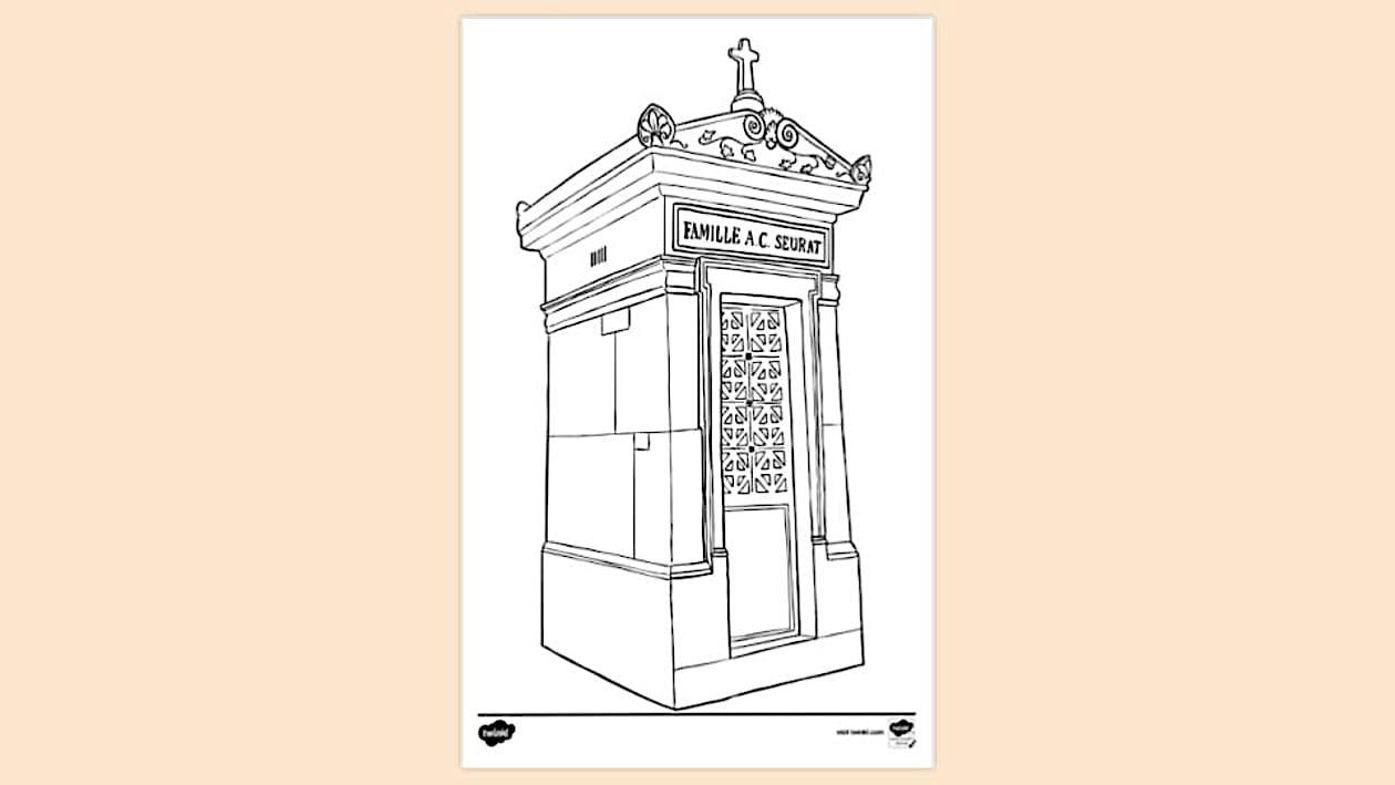 Georges Seurat Tomb Colouring | Colouring Sheets - Twinkl