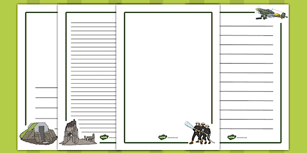 Editable The Blitz Art KS2 Page Borders (teacher made)