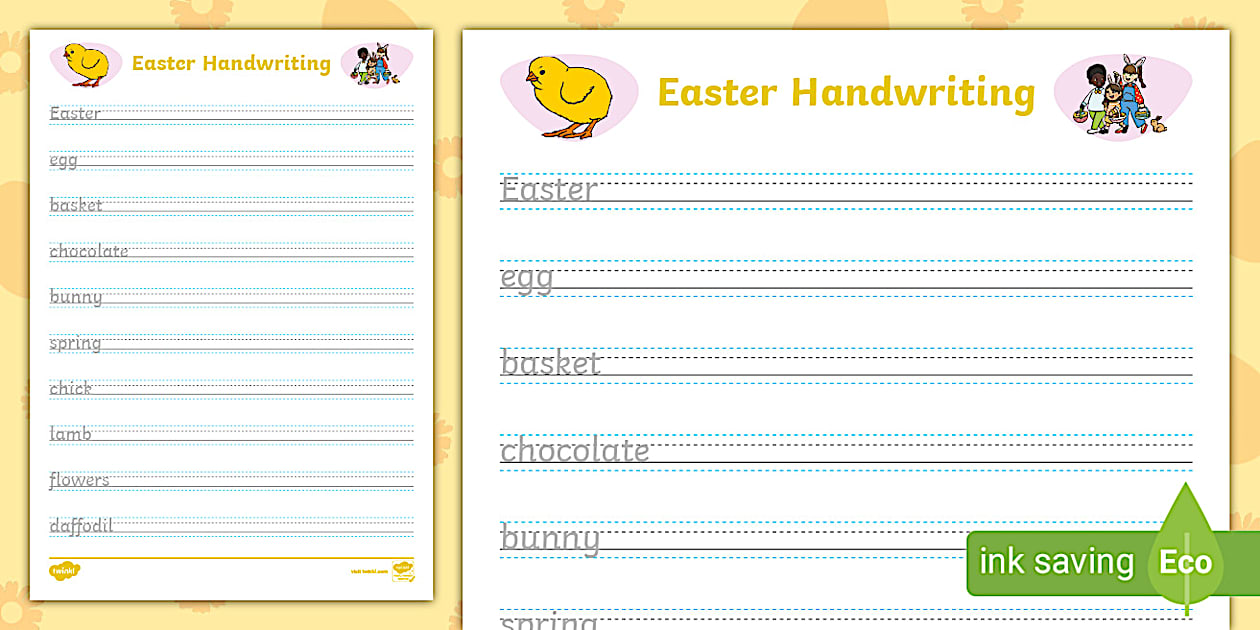 Easter Handwriting (Teacher-Made) - Twinkl