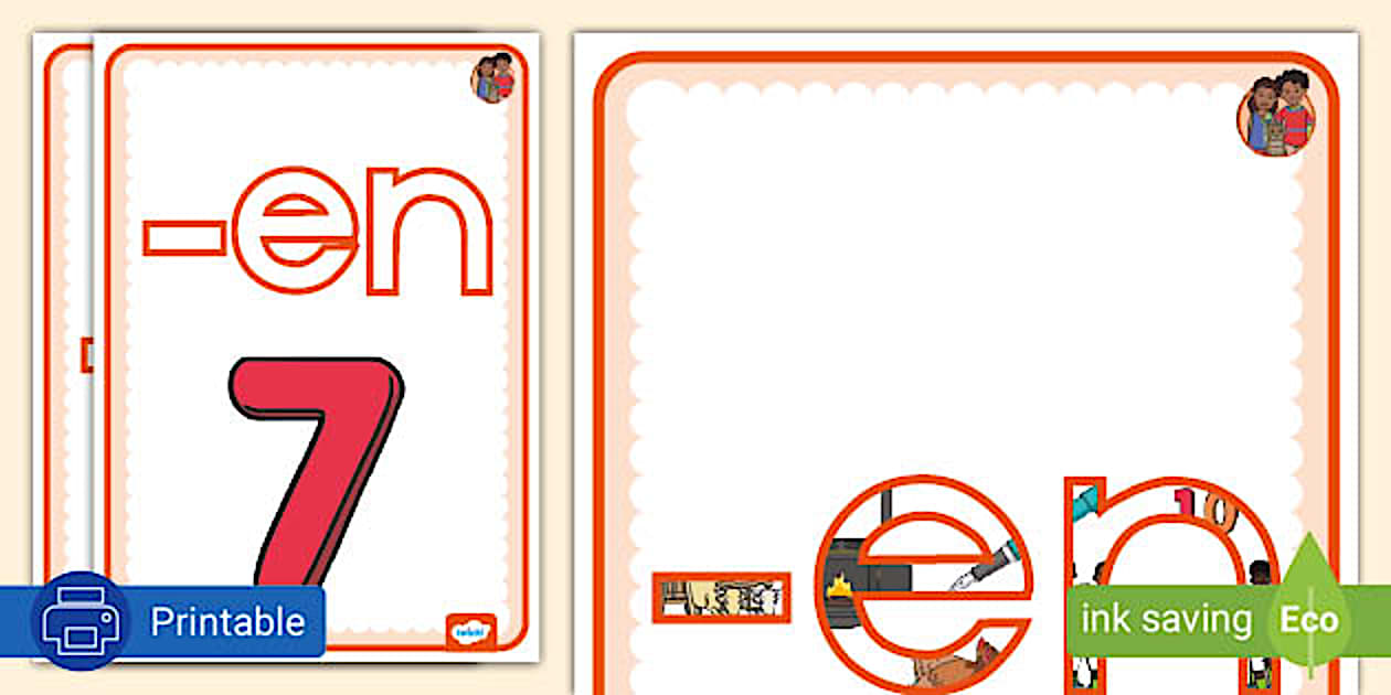 Grade 1 Phonics: -en Sound Posters (teacher made) - Twinkl