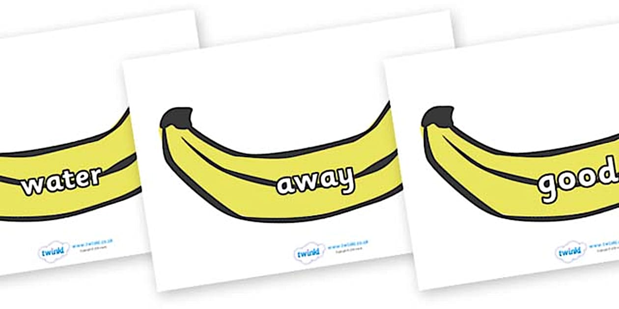 Cursive Next 200 Common Words on Bananas (teacher made)