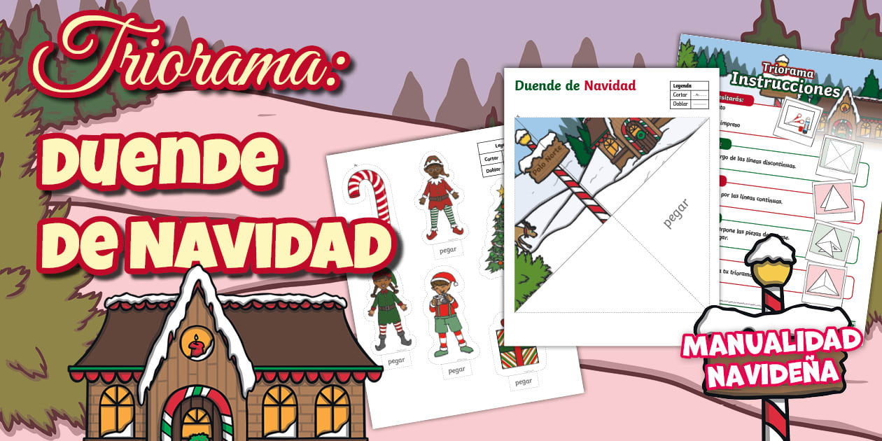 Triorama: Duende de Navidad - Twinkl