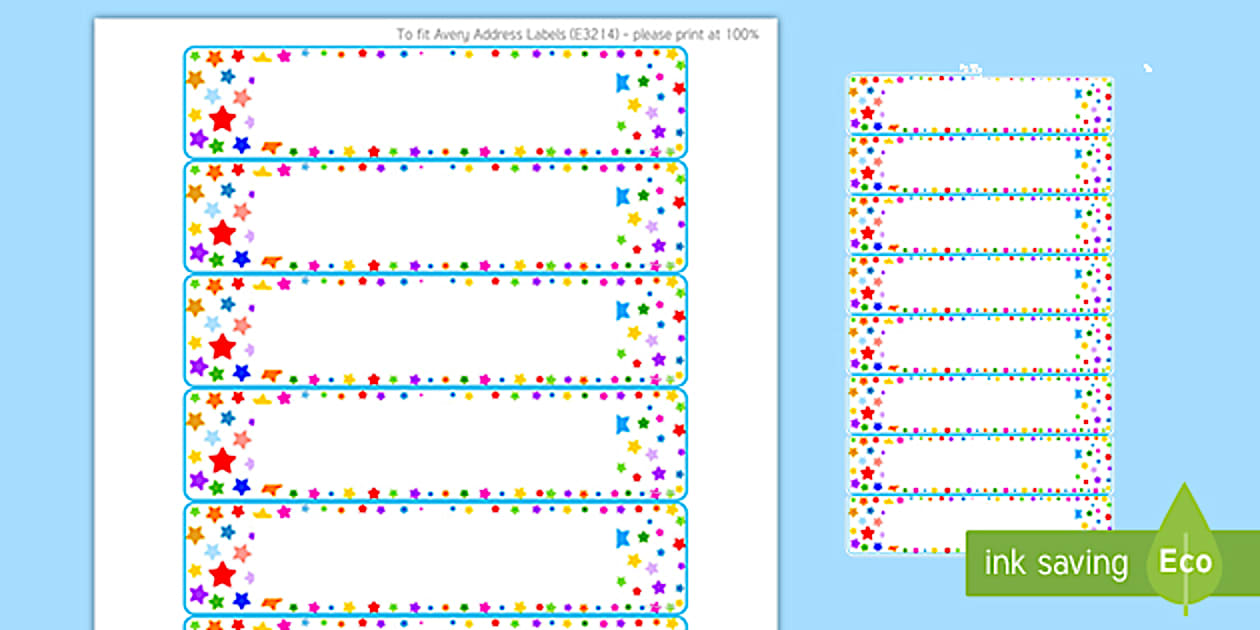 👉 Multicoloured Stars Editable Gratnell Tray Labels - label