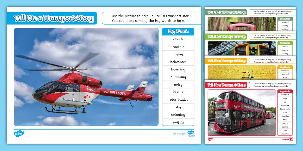 KS1 Tell Me a Transport Story Inspiration Activity Pack