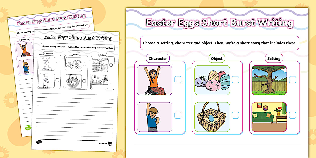Easter Eggs Short Burst Writing Template - Twinkl