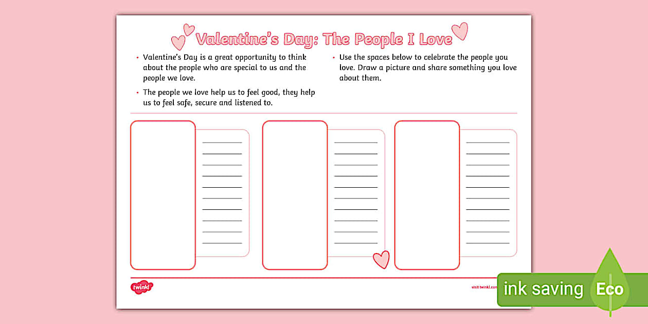 Valentine's Day: The People I Love Activity (Teacher-Made)