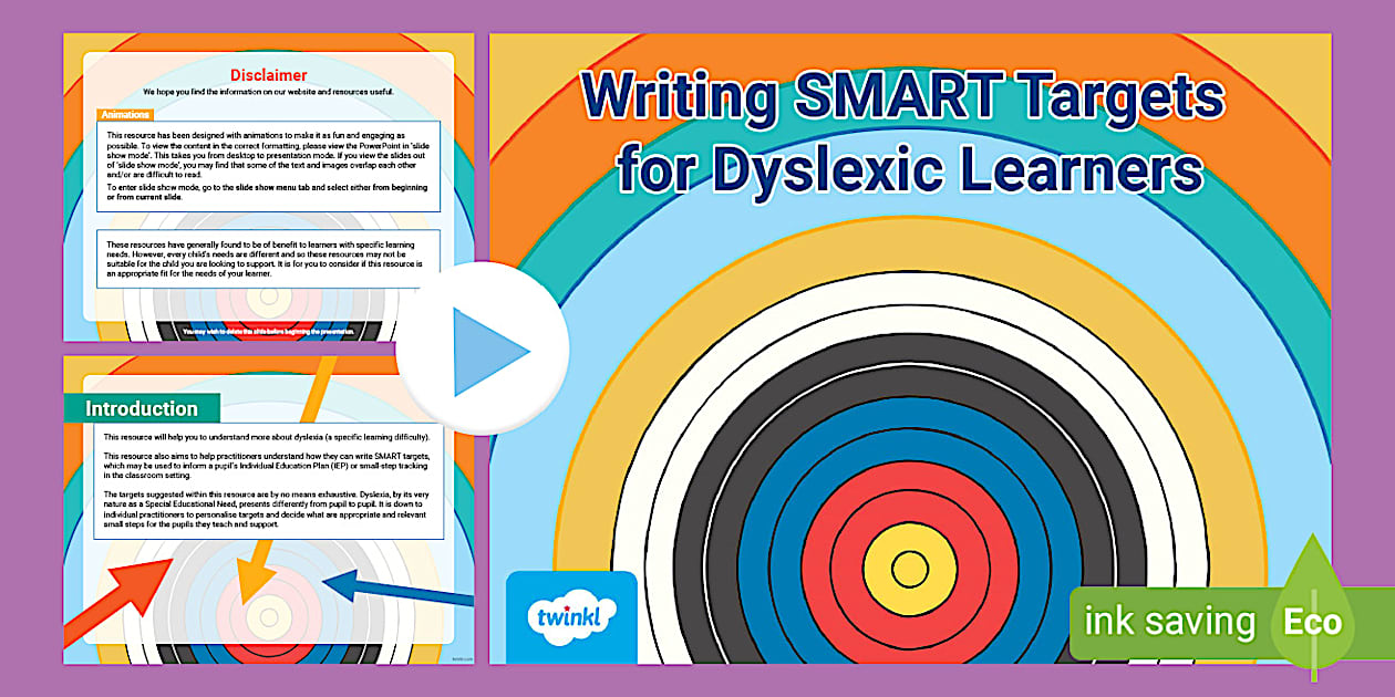 Writing SMART Targets for Dyslexic Learners - Twinkl