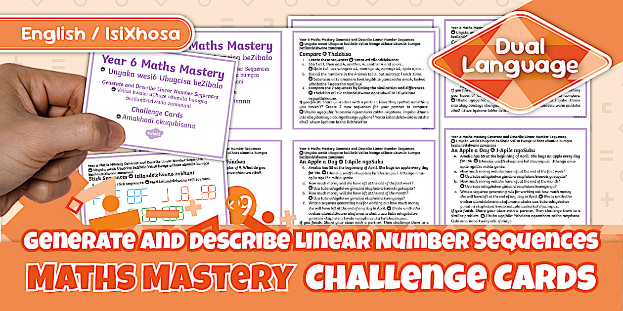 Grade 7 Maths - Term 1 - Year 6 Algebra: Generate and Describe Maths ...