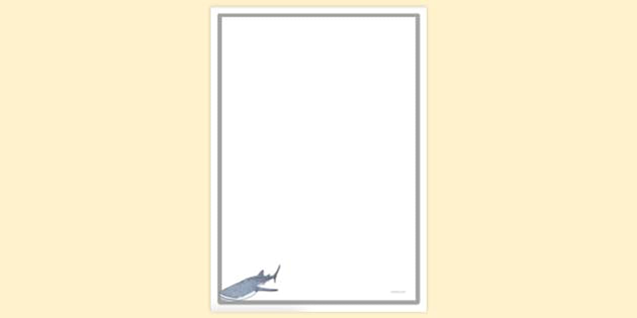 Simple Blank Whale Shark Page Border | Page Borders | Twinkl