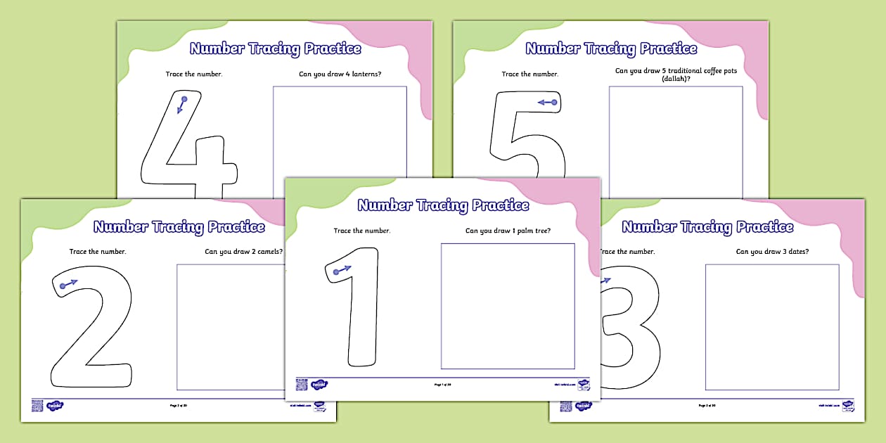 Number Tracing Practice (creat de profesori) - Twinkl