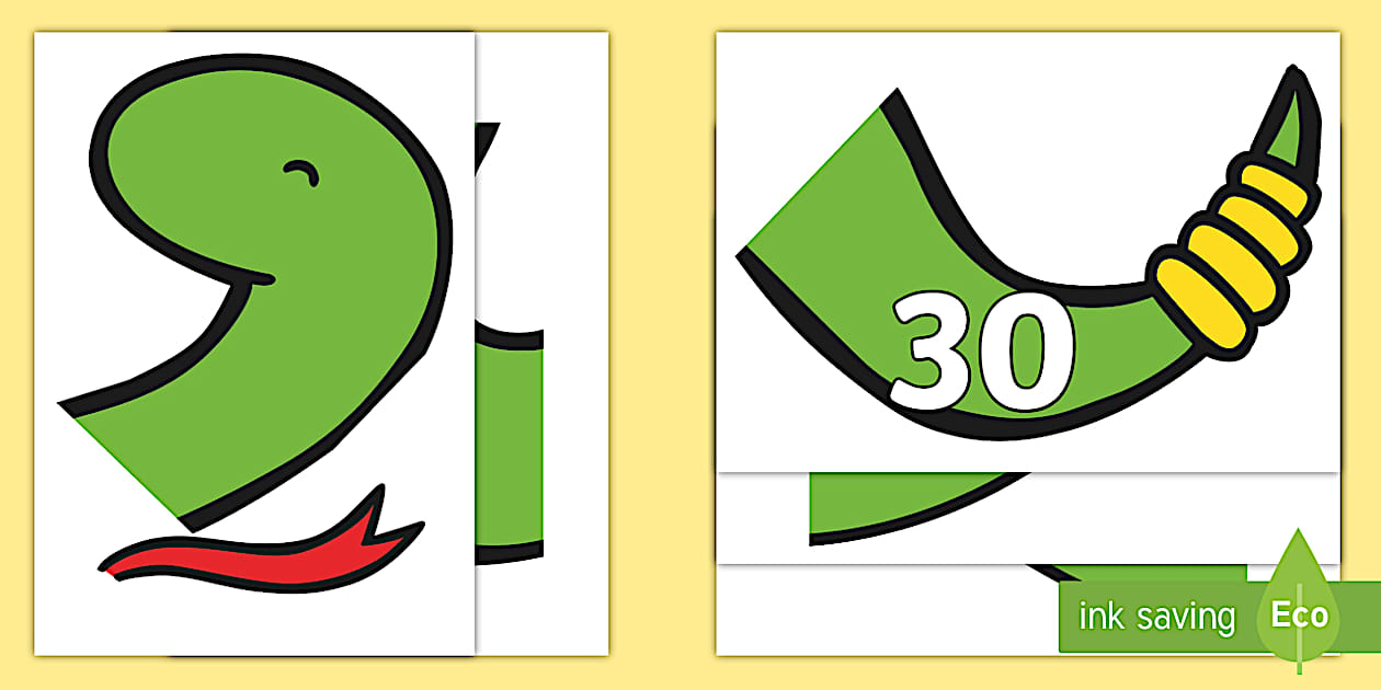 Counting in 3s to 30 Number Snake Display Poster - Counting in 3s to 30 ...