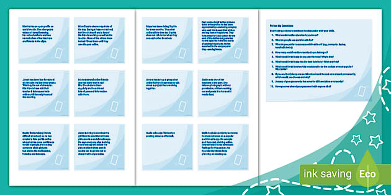 Social Media Scenario Cards (teacher made) - Twinkl