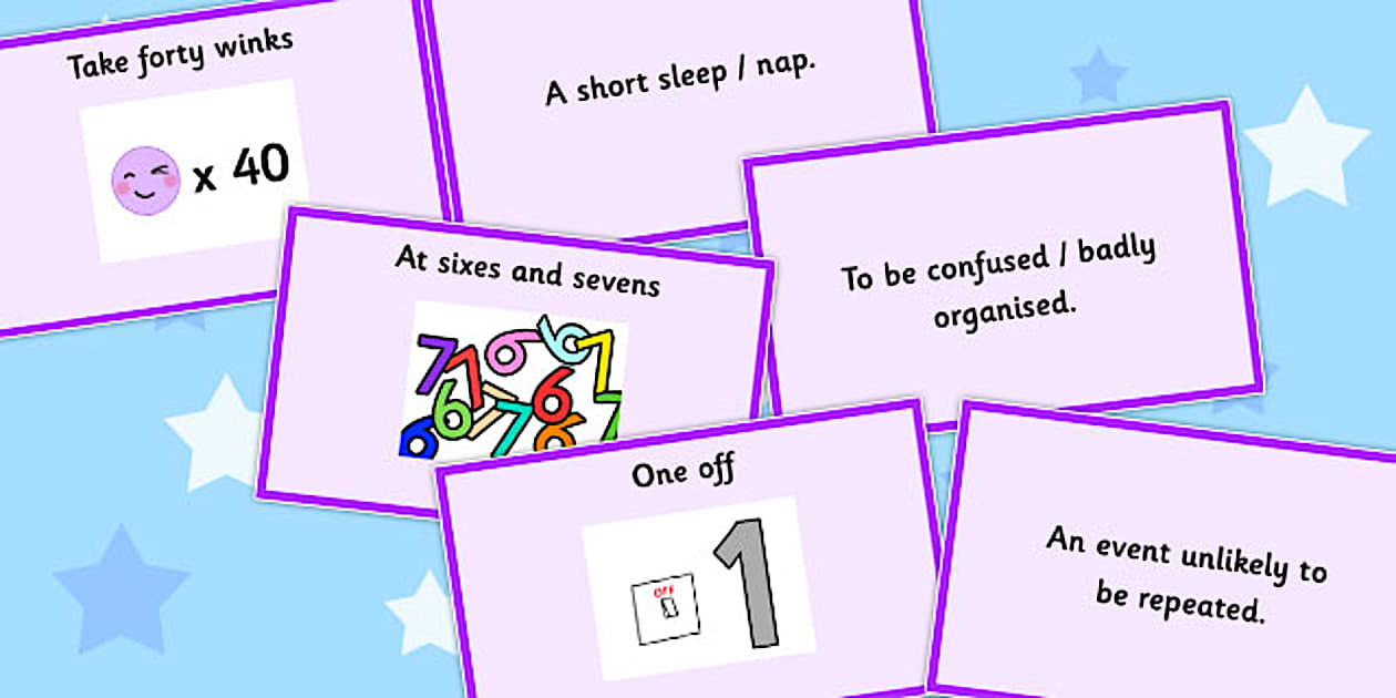 Number Idioms Matching Cards (teacher made) - Twinkl