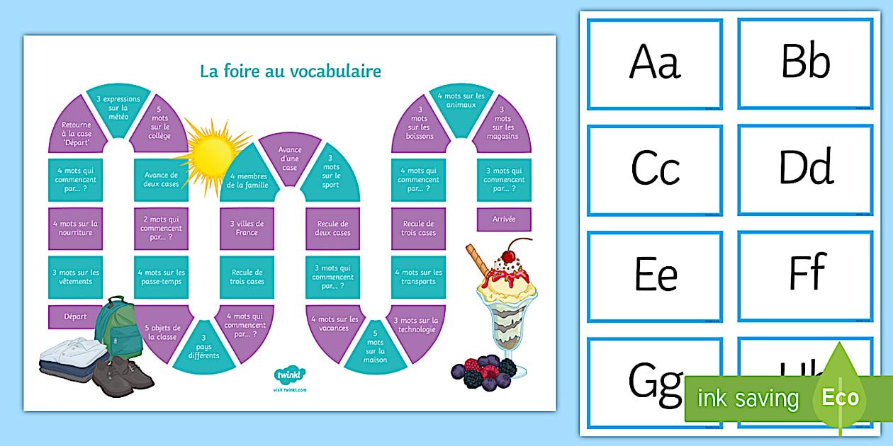 End-of-Year Vocabulary Revision KS3 French Board Game