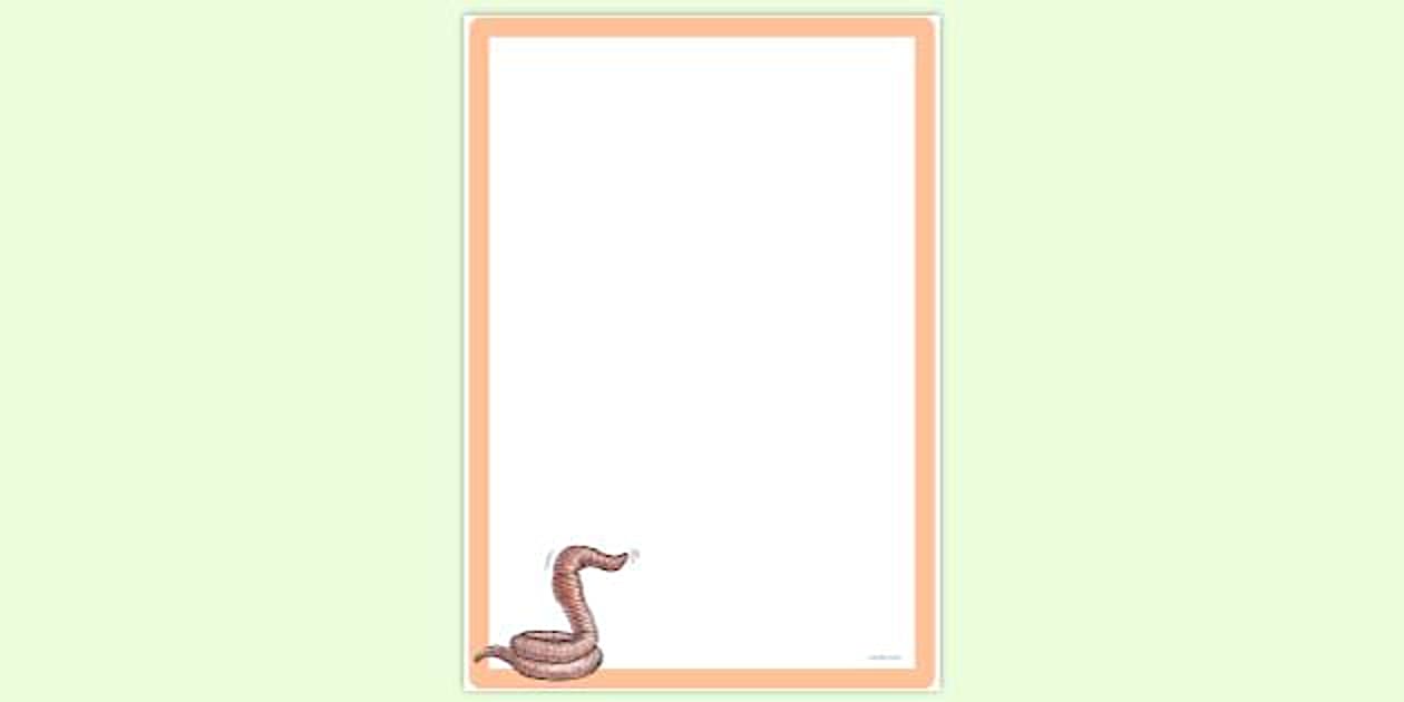 Earthworm Page Border | Page Borders | Twinkl (teacher made)