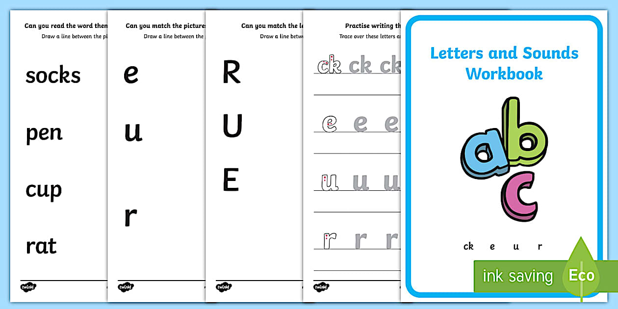 Editable Letters and Sounds (ck, e, u, r) Activity Booklet