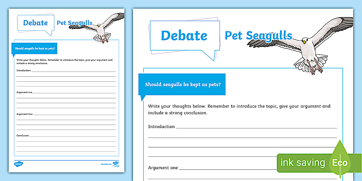 Pet Seagull Debate Writing Frame (teacher made) - Twinkl