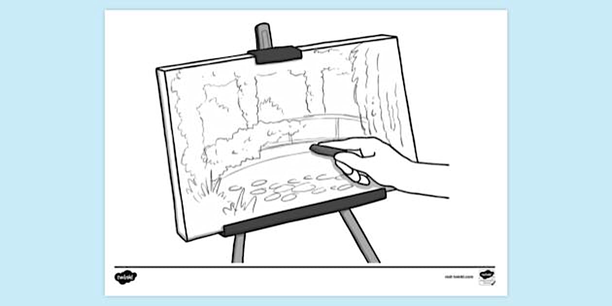 Monet Sketch Colouring Sheet | Colouring Sheet - Twinkl