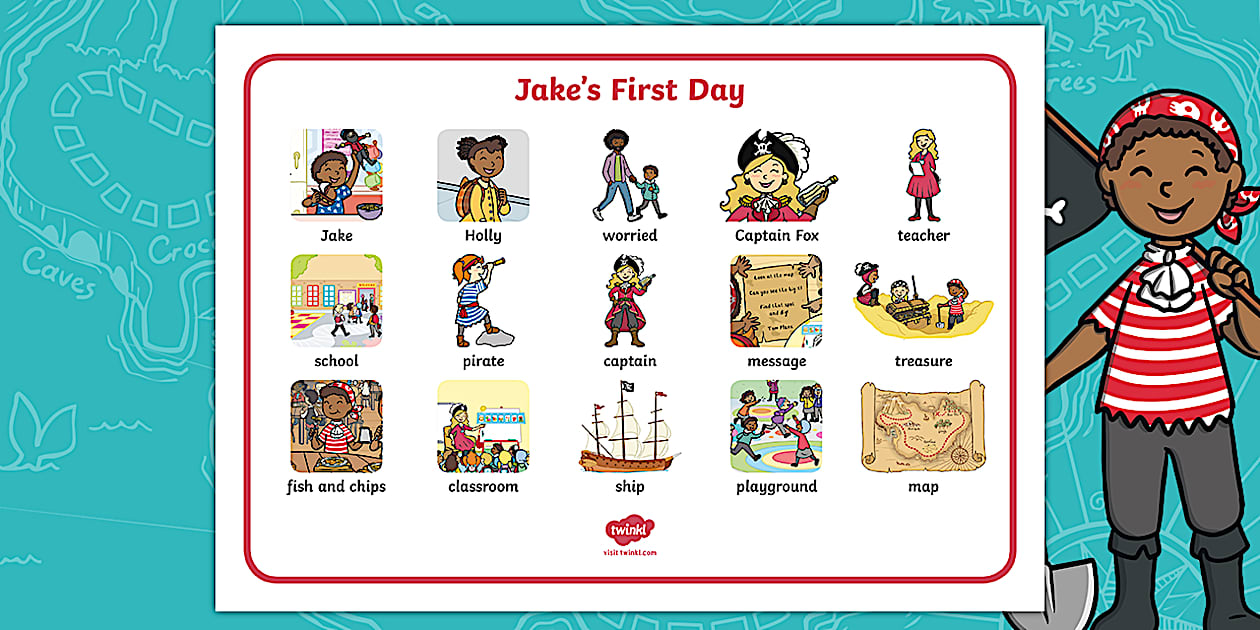 Jake's First Day Word Mat (teacher made) - Twinkl