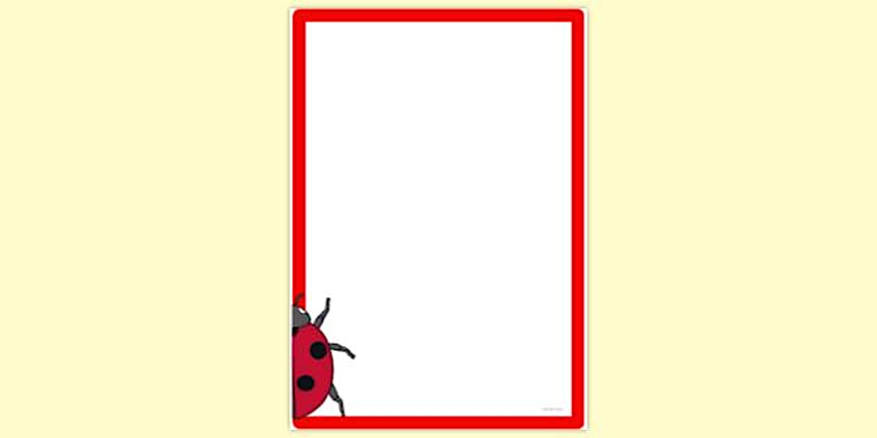 Simple Blank Half a Ladybird Page Border | Twinkl - Twinkl
