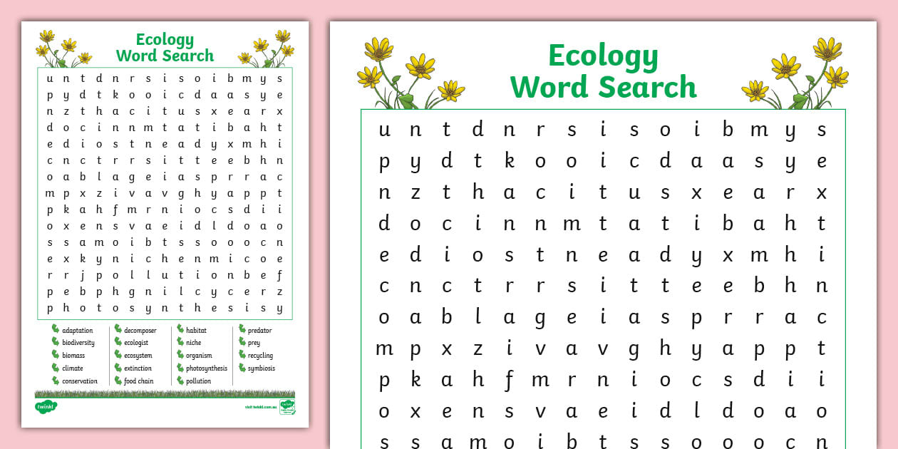 Ecology Word Search - Primary Science Resources - Twinkl