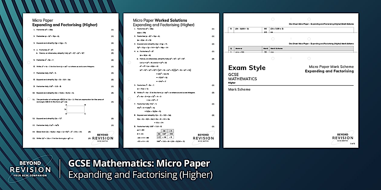 👉 Micro Mock: Expanding and Factorising GCSE Questions | Maths