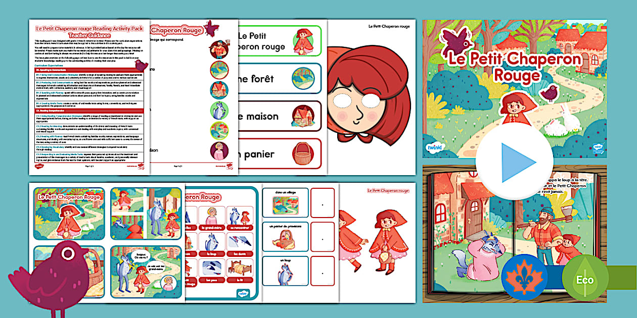 Le Petit Chaperon rouge Primary Reading Activity Pack French