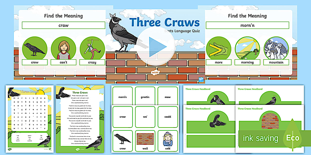 Three Craws Song Activity Pack - CfE Learning Resources