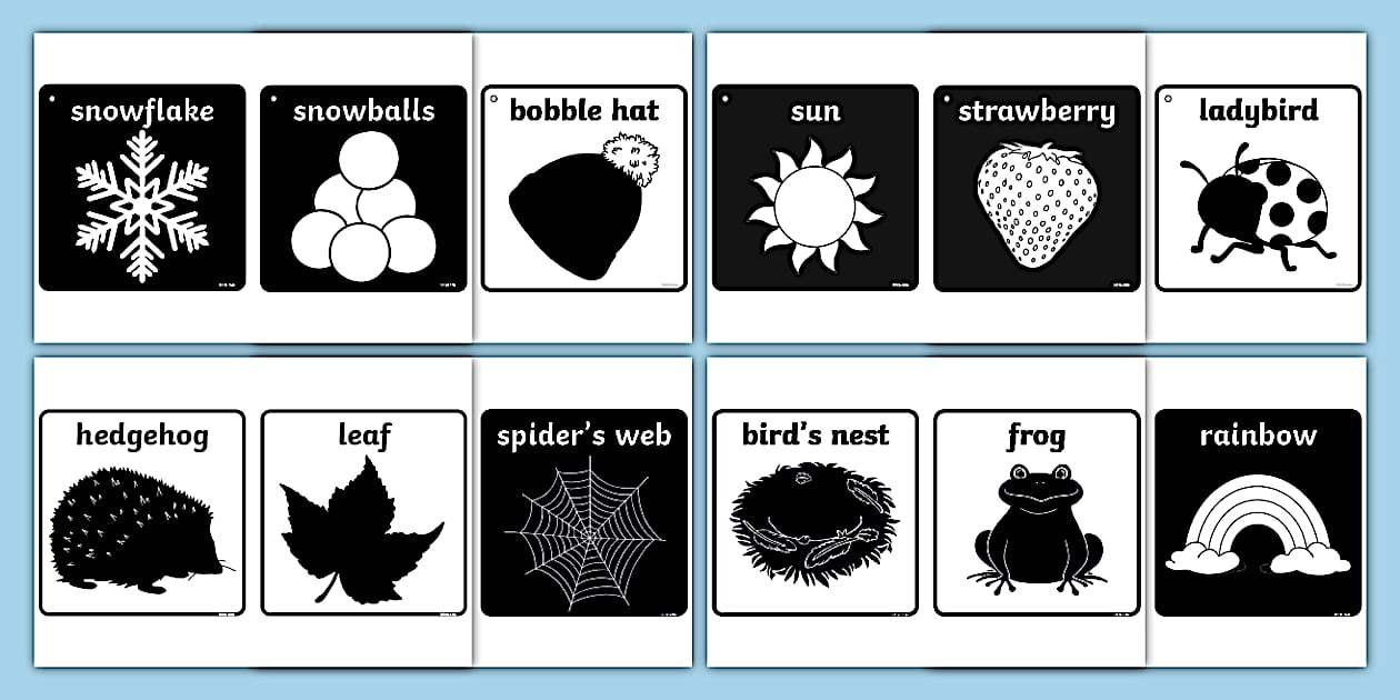 The Seasons Black and White Flashcards Pack | Twinkl