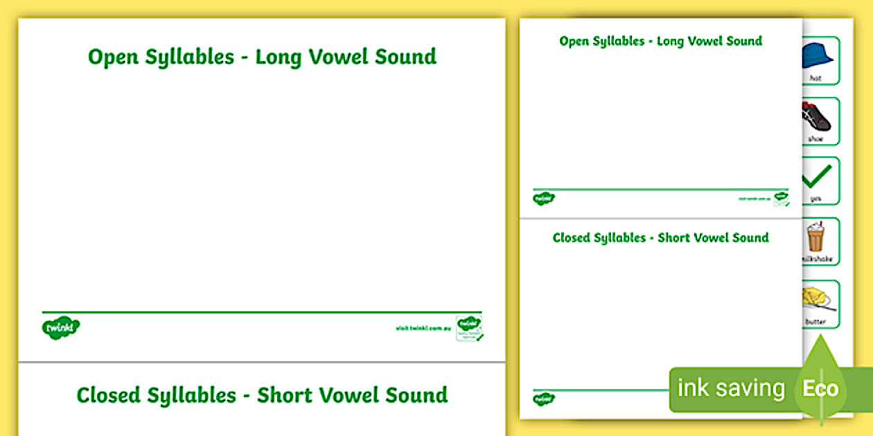 Open and Closed Syllables Worksheets | Primary Resources