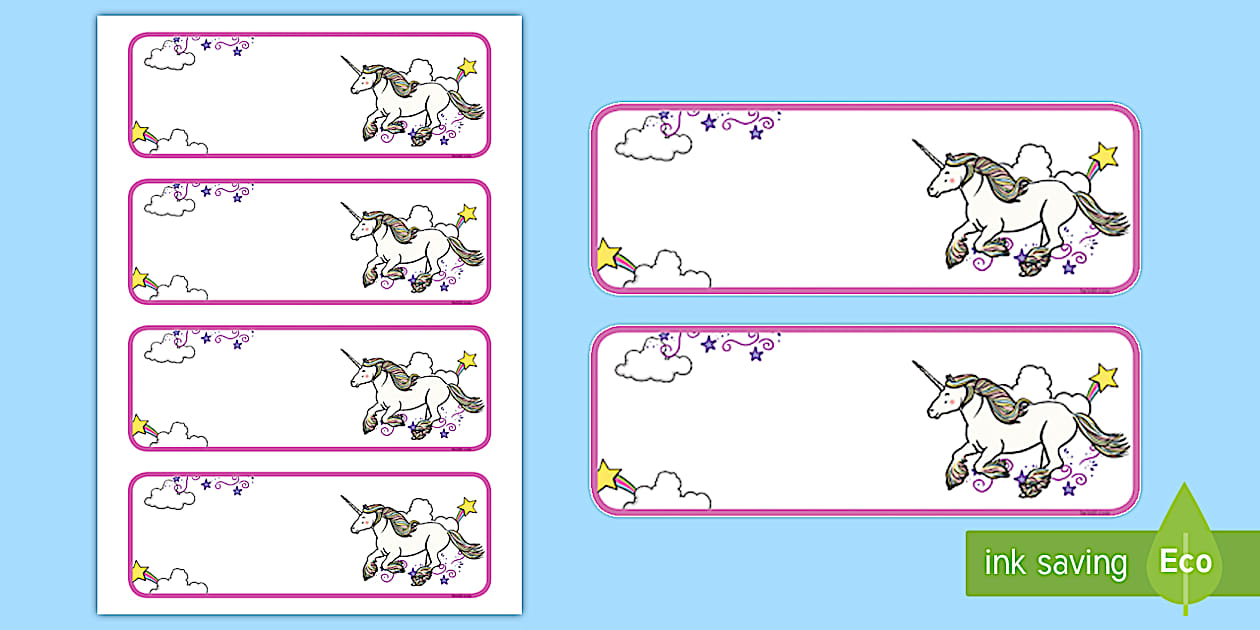 Unicorn Editable Name Labels | Unicorn School Labels 名前ラベル「ユニコーン」【編集可】幼稚園,