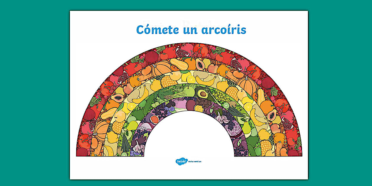 Póster: Cómete un arcoíris – Frutas y verduras