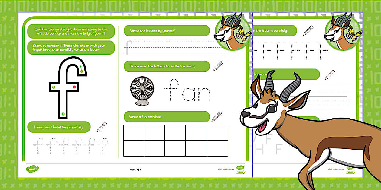 Grade 1 Letter Formation Mats - Ff (teacher made) - Twinkl