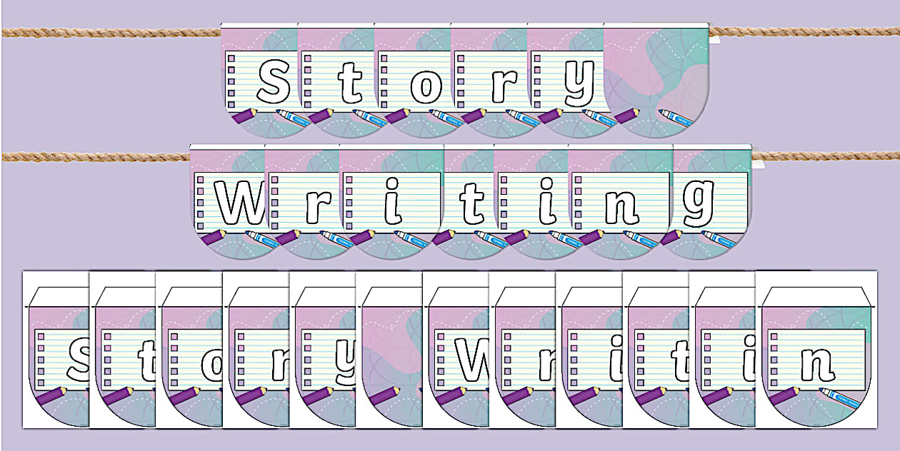 Story Writing Display Bunting - English Twinkl - Twinkl